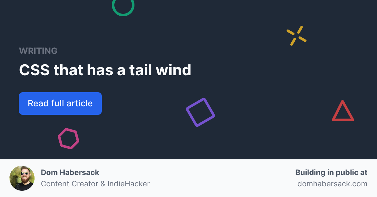 CSS that has a tail wind — Dom Habersack